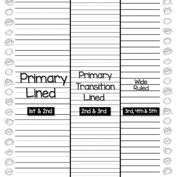 Primary Lined Writing Paper Printable-Spring Themed • Mrs E Virtually